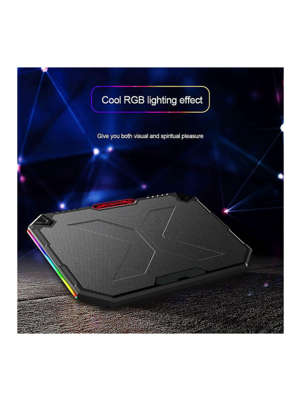 NOTEBOOK GAMING LAPTOP COOLING PAD STAND -5 -FANS -RGB SIDE LIGHTS